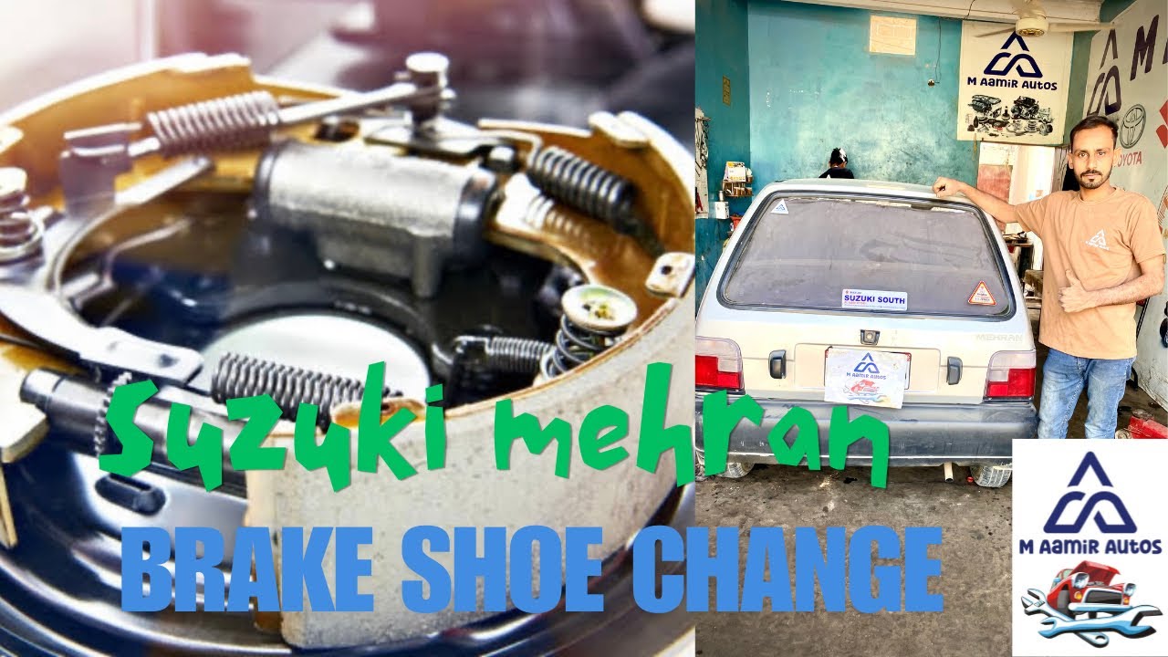 Suzuki mehran brake shoe change - YouTube