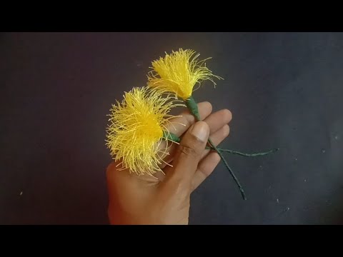 simple silk thread flower - YouTube