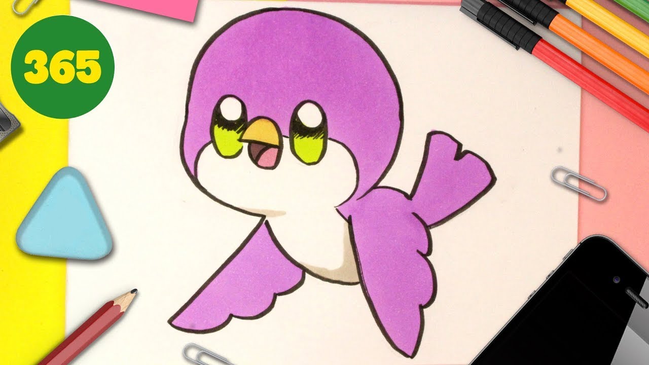 HOW TO DRAW A CUTE BRID STEP BY STEP - YouTube