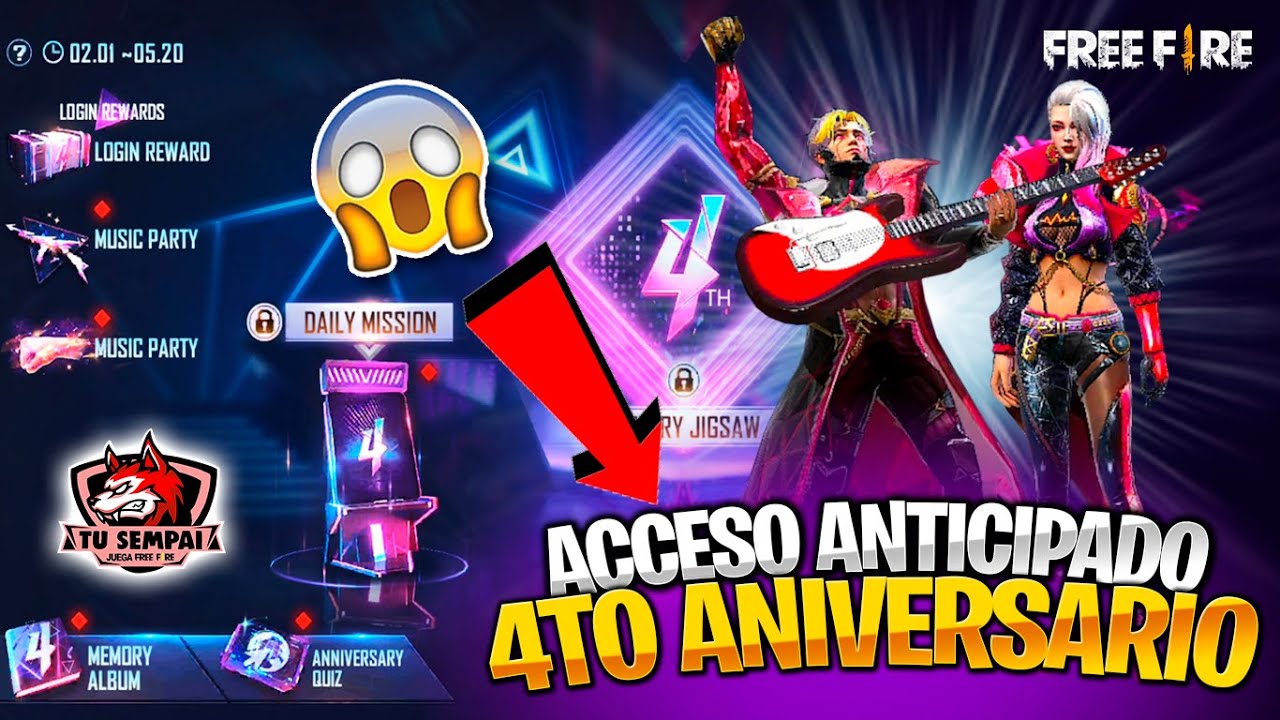 LLEGO EL EVENTO DEL 4TO ANIVERSARIO DE FREE FIRE (CUARTO ANIVERSARIO ...