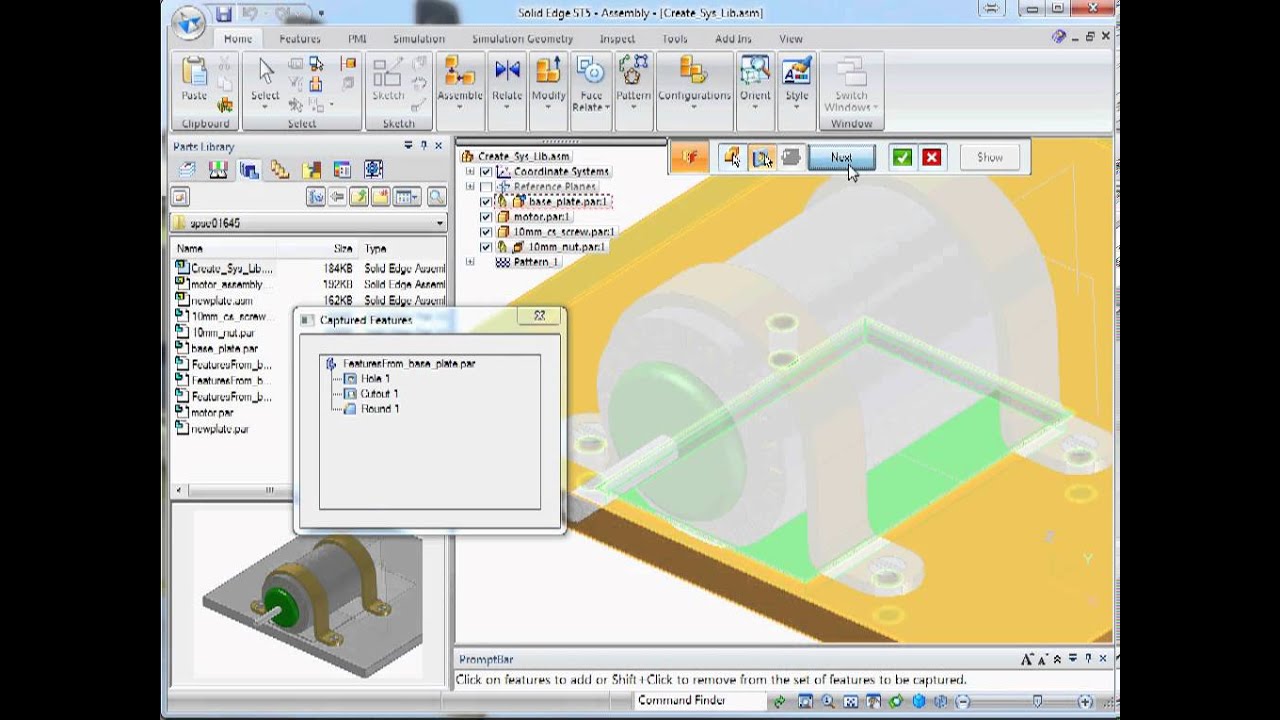 Solid Edge ST5 Create Systems Library - YouTube