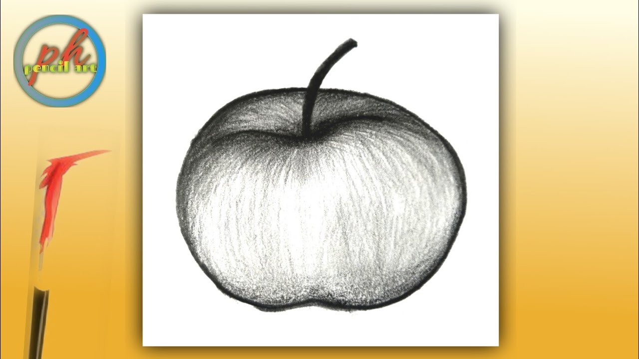 how to draw apple easy step by step | apple shading drawing easy - YouTube