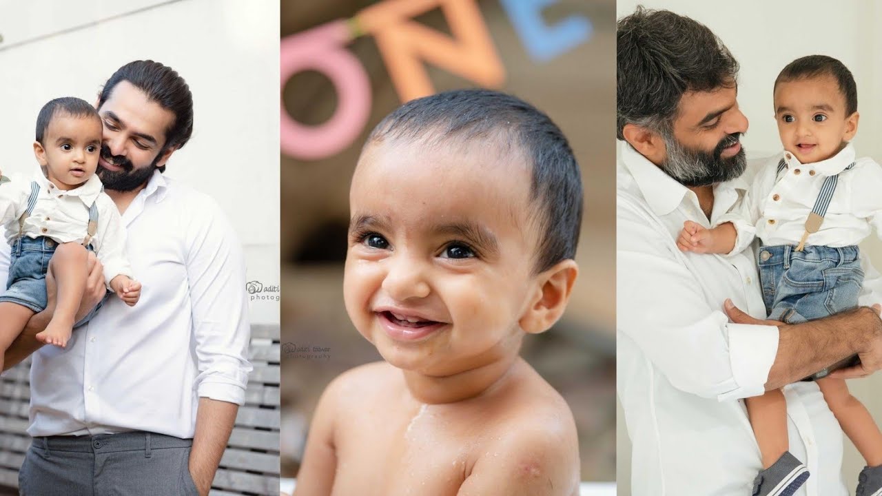 Hero Ram pothineni brother's son Sidanth 1st birthday photoshoot pics ...