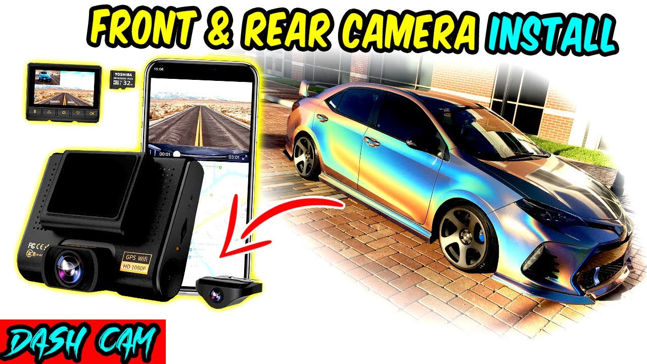 How to Install Front & Rear View Camera DASH CAM AQP Review - YouTube