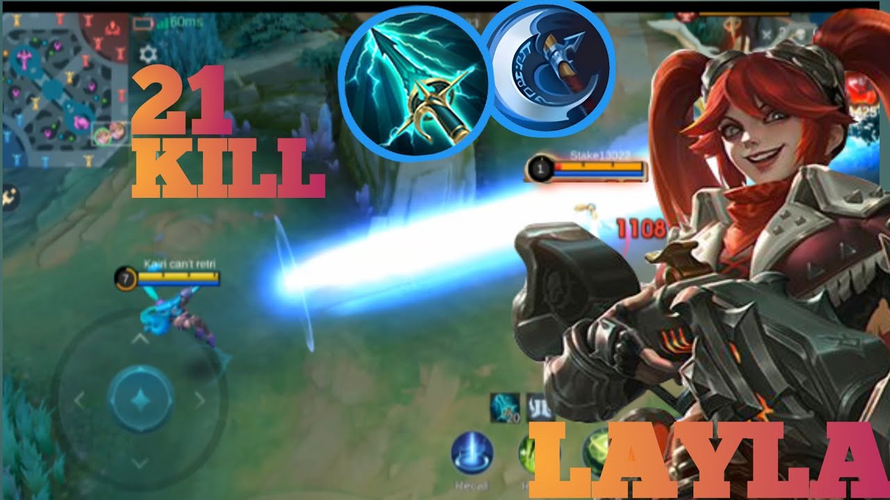 LAYLA GAMEPLAY(21 KILLS NEW BROKEN BUILD) | MLBB - YouTube