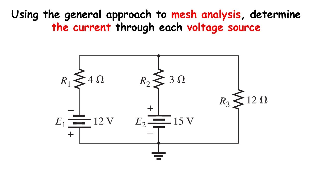 MESH ANALYSIS | BOYLESTAD 8.21 | Using the general approach to mesh analysis, determine the ...