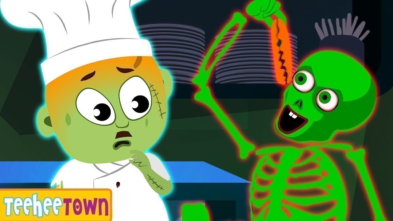 🔴Spooky Skeletons Cooking Pizza on Halloween Night | Spooky Scary Songs ...