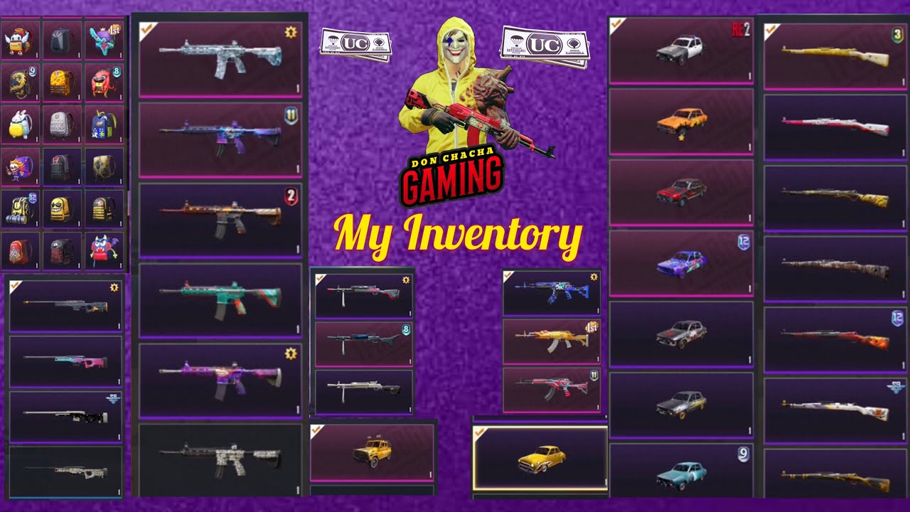 MY PUBG SKIN COLLECTION FULL INVENTORY VIDEO | 500 l LIKES FOR UC ...