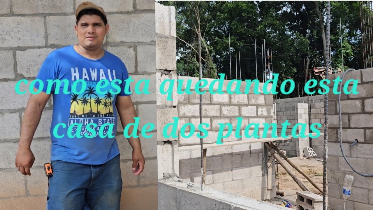 como esta quedando esta casa de dos plantas casa de block de 15 - YouTube