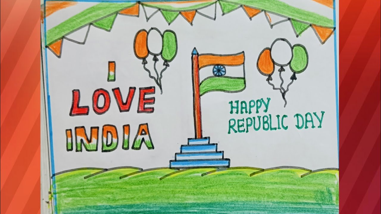 26 january Drawing / Republic Day Drawing Easy Step By Step / 26th ...