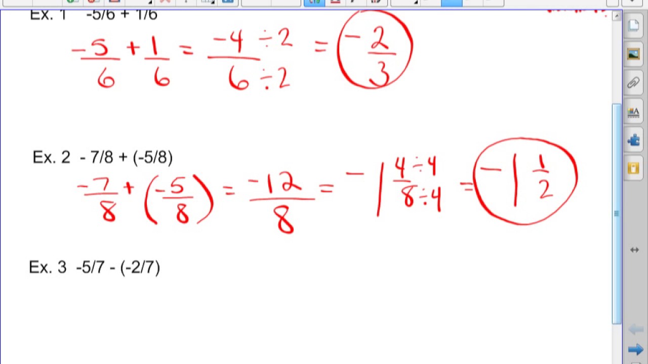 3 7 Adding and Subtracting Fractions - YouTube
