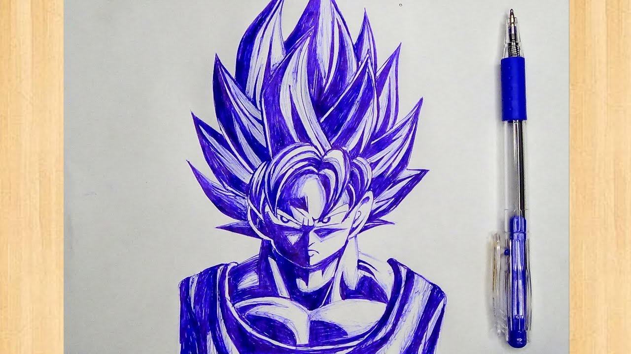 GOKU PEN SKETCH TUTORIAL | HOW TO DRAW GOKU SKETCH | DRAGON BALL Z ...