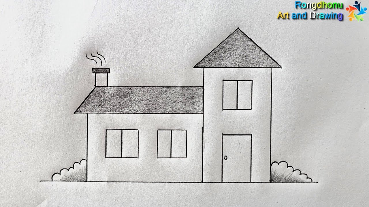 House Drawing 🏠🏘 Pencil - YouTube