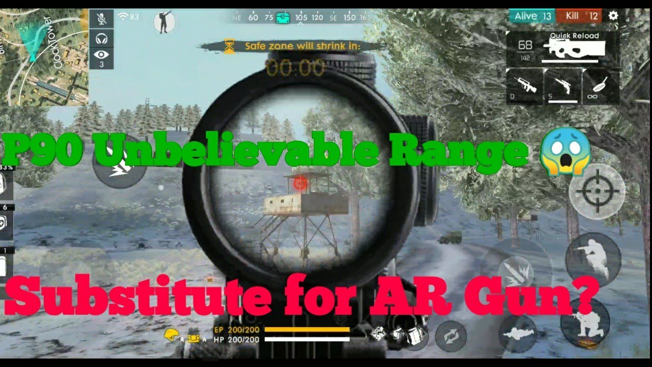 Free Fire P90 Gun Insane Range Captured - YouTube