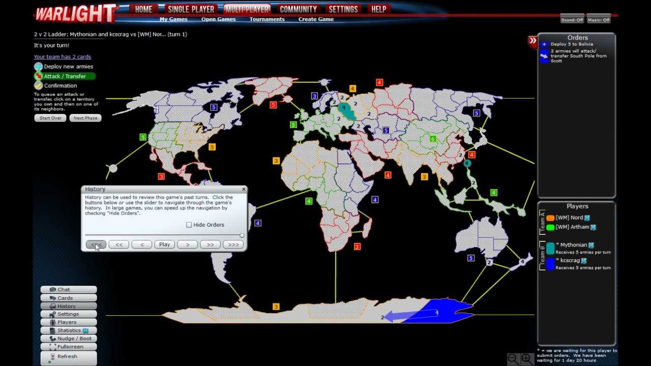 WarLight 2v2 Ladder G16 P2 - Nord and Artham - YouTube