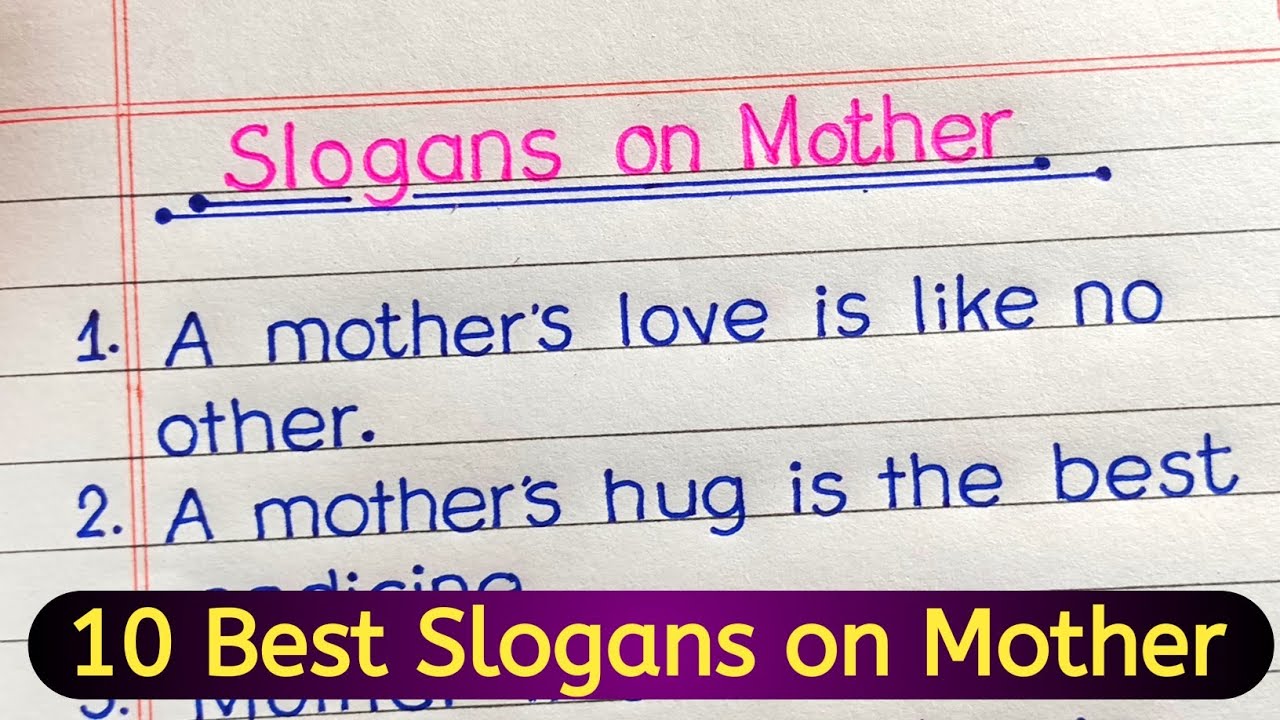 Mother's Day Slogans in English || Best Mother's Day Slogans || - YouTube