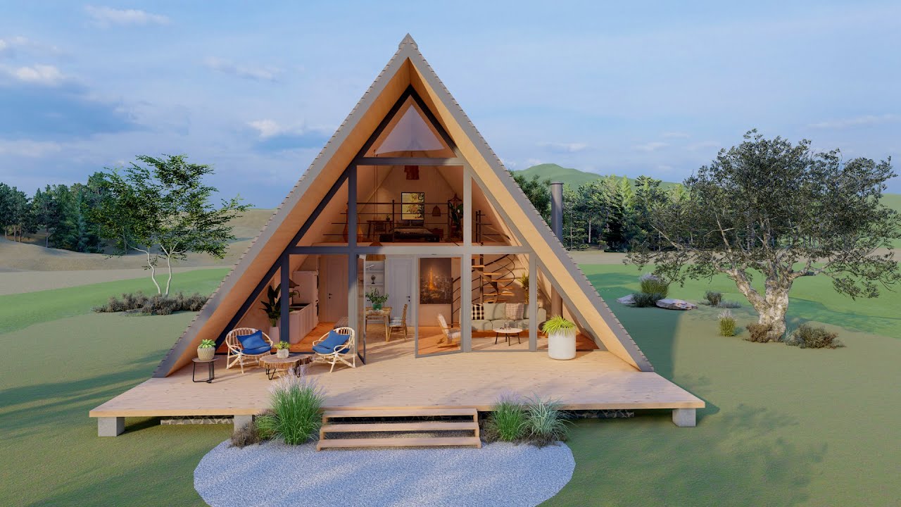(10x9 Meters) Gorgeous cabin you can build, small but cozy and ...