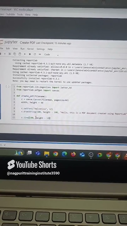 Create PDF from Python library ReportLab #nagpurit #python #coding #codinglife - YouTube