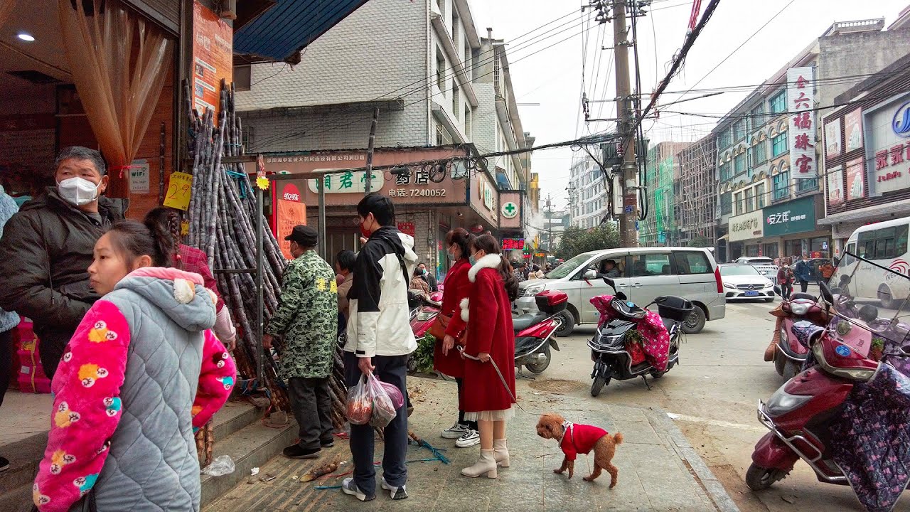 China Town Walking 4K | The 12th Lunar Month Walk in Shanmen Town ...