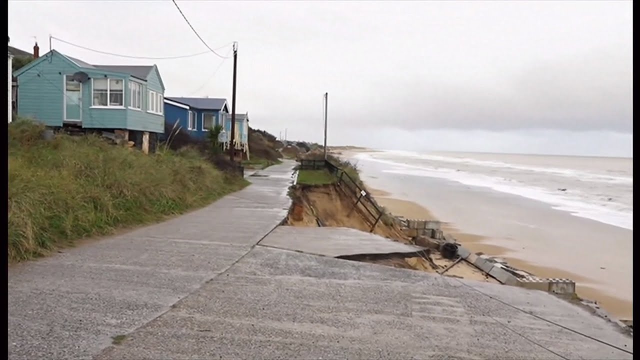 Weather Events - Norfolk clifftop road collapses (landslide/coastal ...