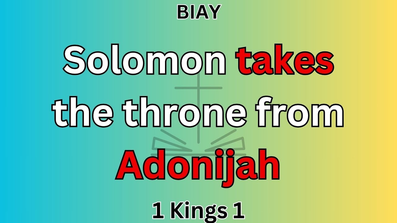 1 Kings 1: Solomon takes the throne from Adonijah - YouTube