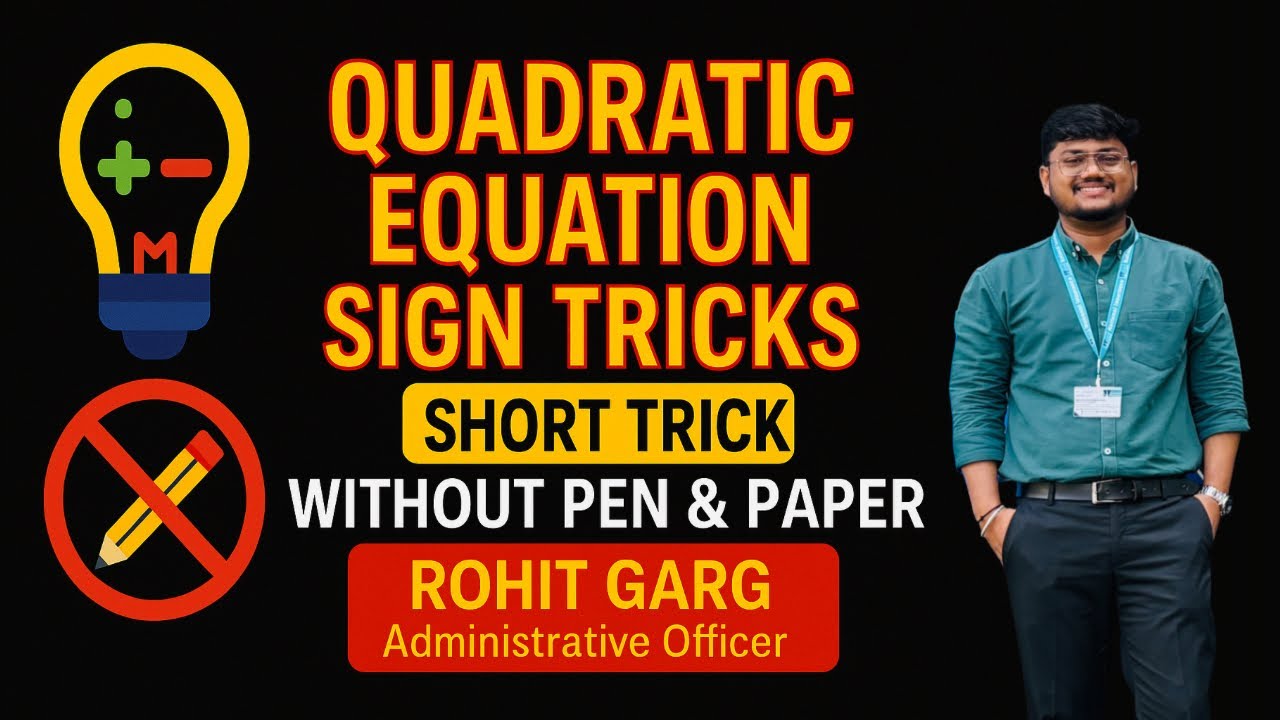 Quadratic Equation Tricks for Bank Exam | Quadratic Equation Sign ...