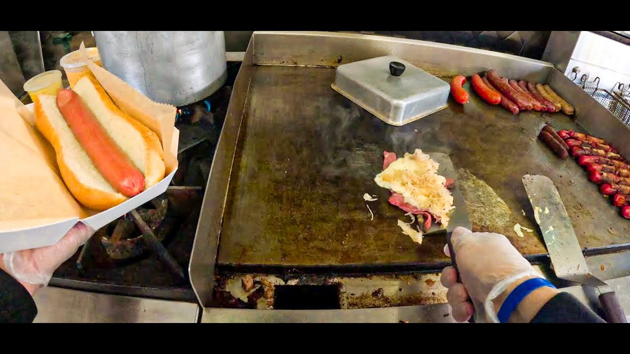 Reuben & Porky Pig Style Hot Dogs | Food Truck Cooking POV - YouTube
