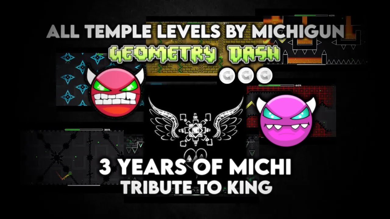[DEMON LEVELS] Geometry Dash - All Temple Levels by Michigun All Coins ...
