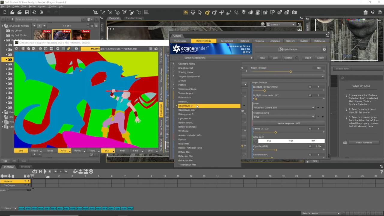 Octane 2020 DAZ 3d material conversion and render passes. Faster ...