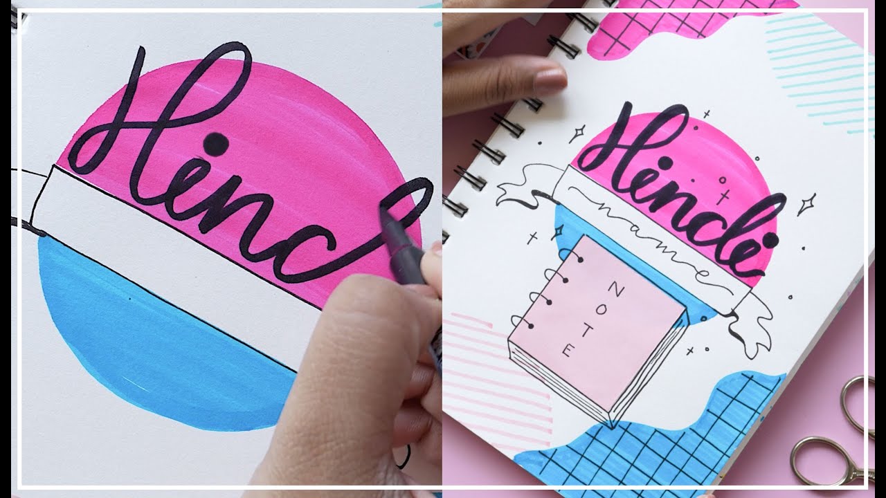 Simple Hindi Book Cover | Creative Front Page Ideas For School Subjects ...