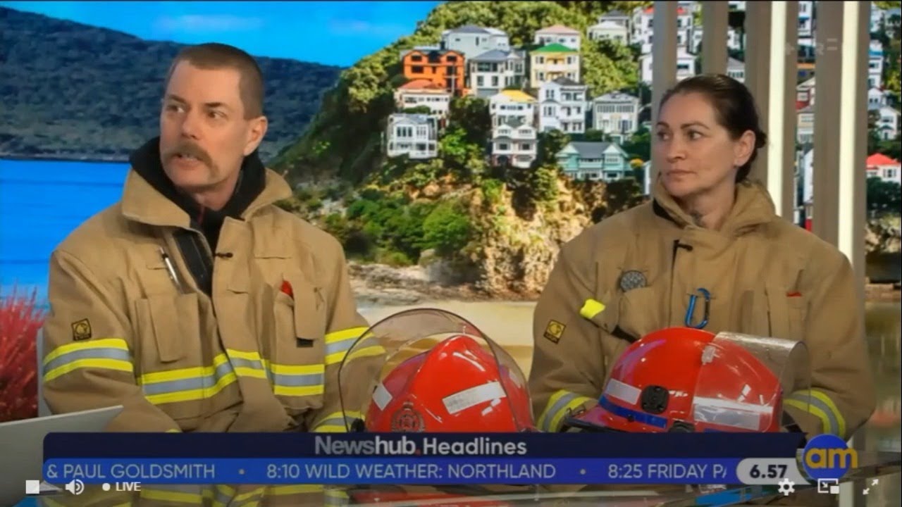 Firefighters storm TV studio during live broadcast - YouTube