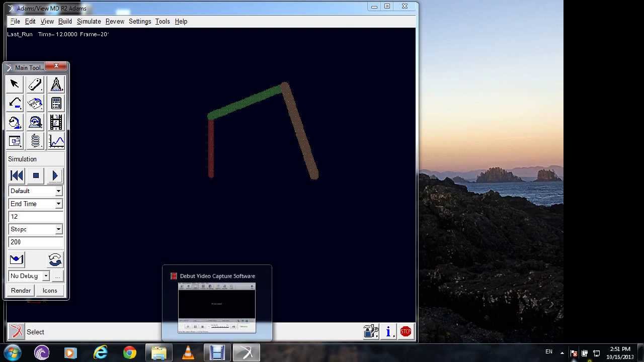 Adams view " 4 bar motion simulation ' - YouTube