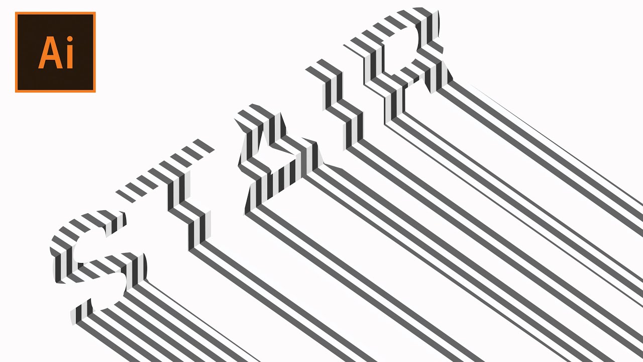 Stair text effect in illustrator | illustrator tutorial | Text effect ...