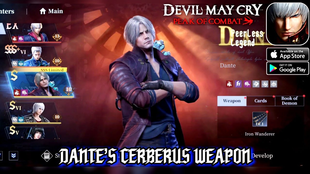 DANTE'S CERBERUS WEAPON PEERLESS LEGEND - Devil May Cry Peak of Combat Mobile (Android/Ios ...