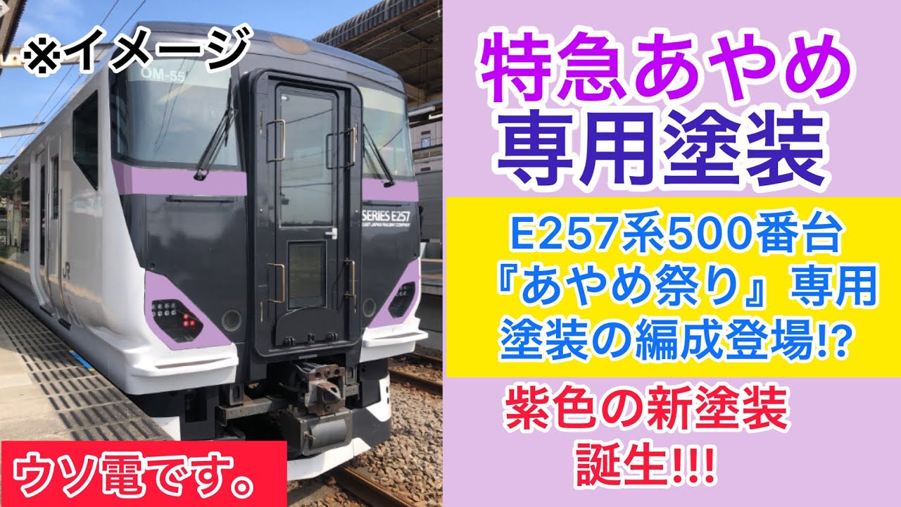 【架空】E257系500番台が 専用塗装に!! あの臨時列車は全てこの編成で運行開始!?【走るウソ電】 - YouTube