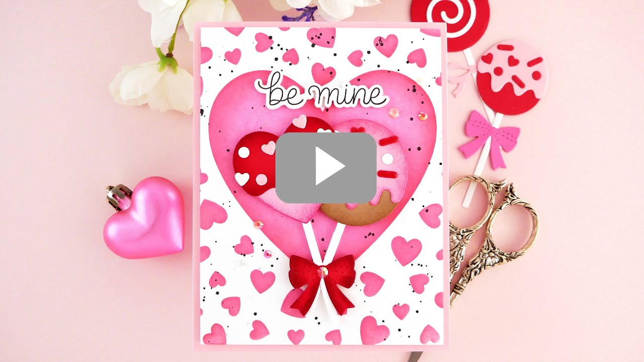 Valentine Cake Pops Card - YouTube