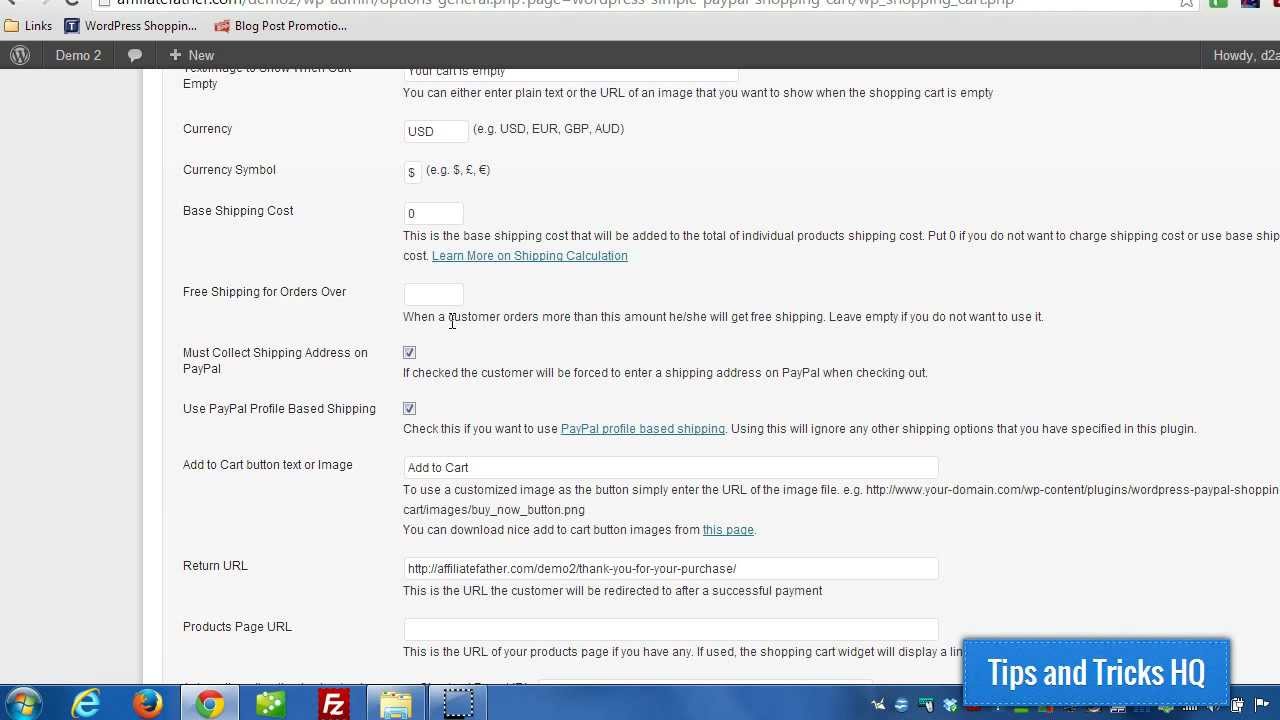 WordPress Simple Shopping Cart Shipping Setup - YouTube