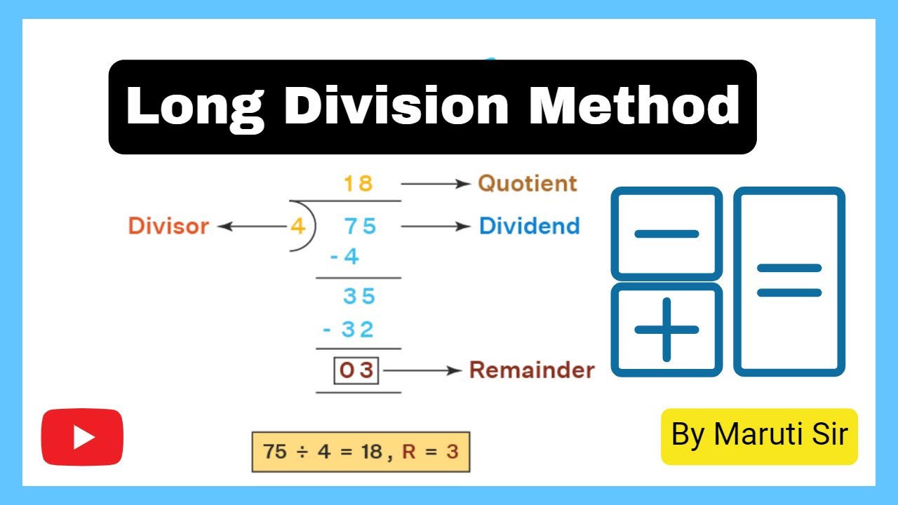 Maths | Long division Method | SSC ,CGL, CHSL,CBSE | By Maruti Sir ...