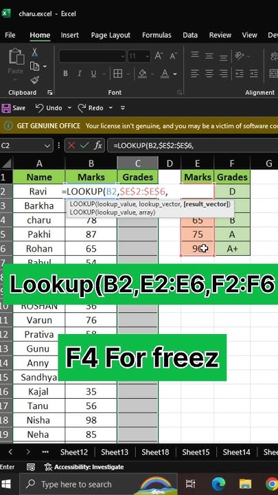 Lookup function in excel #shorts #ytshorts #ytviral #excel #exceltips #exceltricks # ...