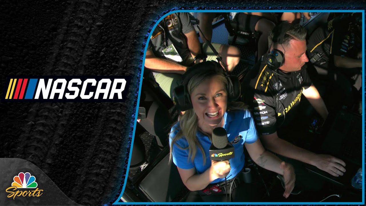 Behind pit wall during the NASCAR Cup Series race at Iowa Speedway ...