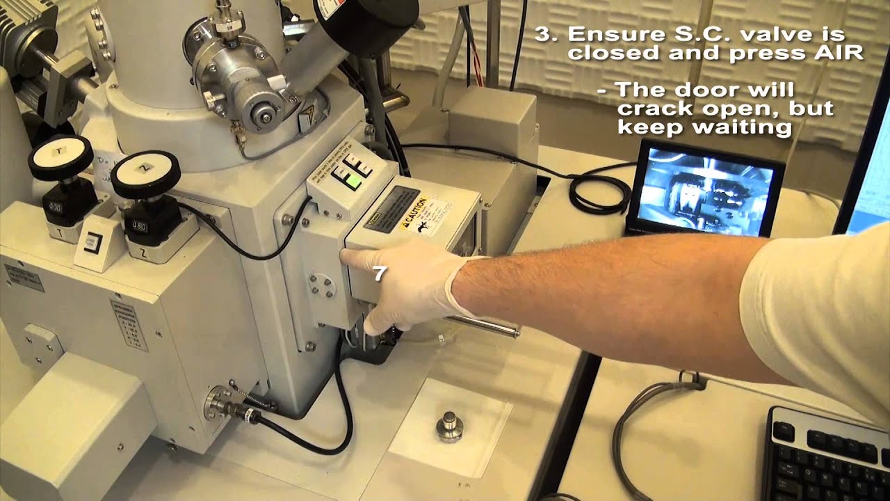 Hitachi S-4800 SEM sample insertion - YouTube