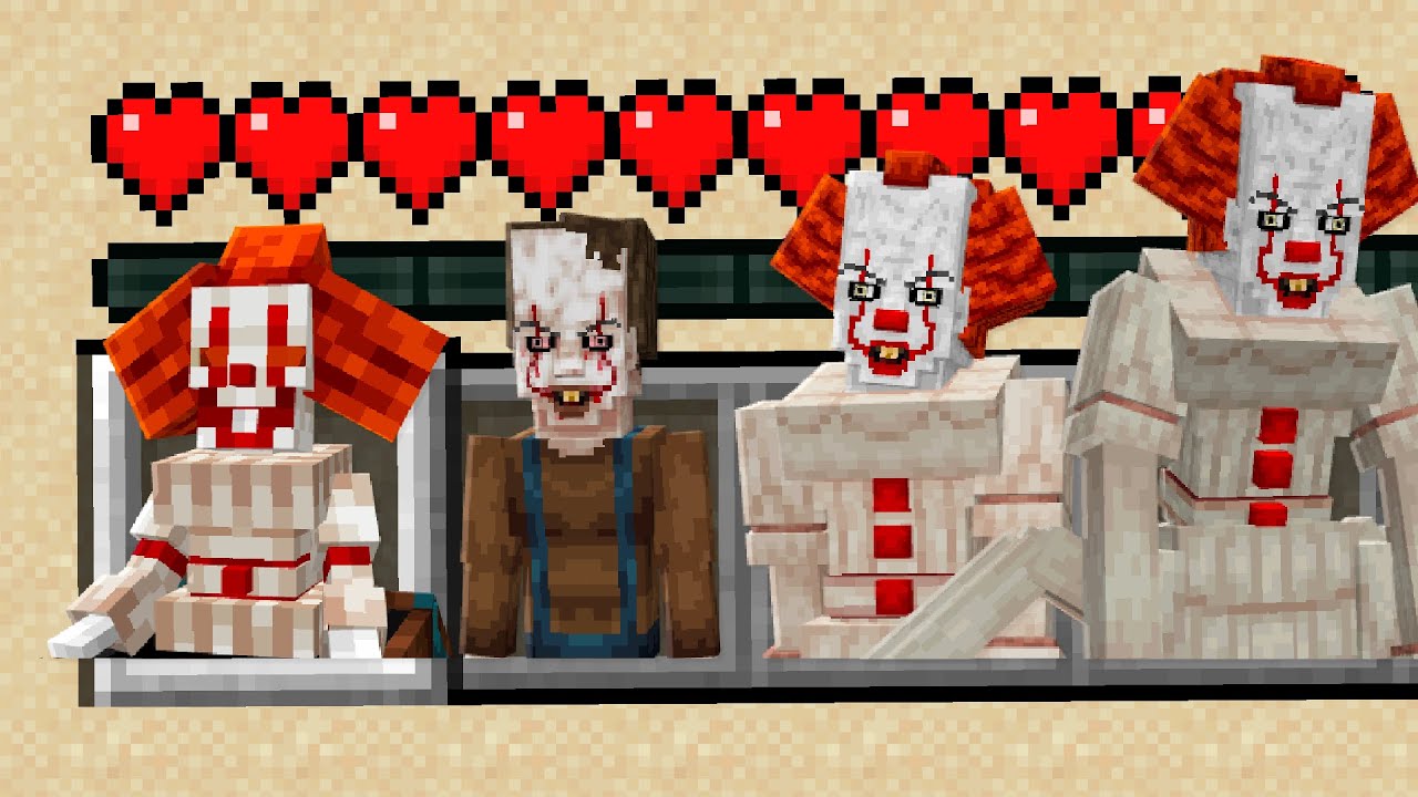 EVOLUÇÃO DO PENNYWISE NO MINECRAFT IT A COISA - YouTube
