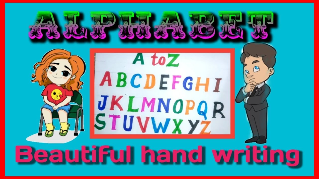 Alphabet,A to Z, English varnamala, cursive writing, beautiful hand ...