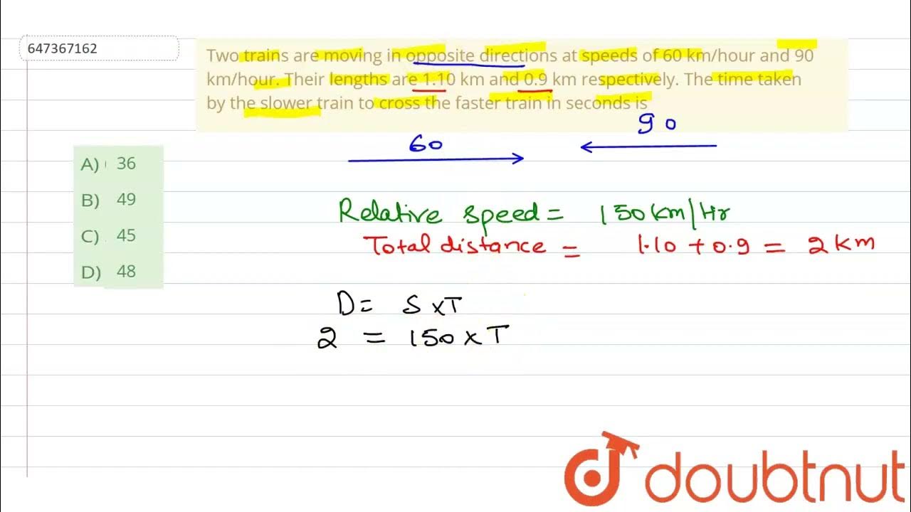 Two trains are moving in opposite directions at speeds of 60 km/hour and 90 km/hour. Their lengt ...