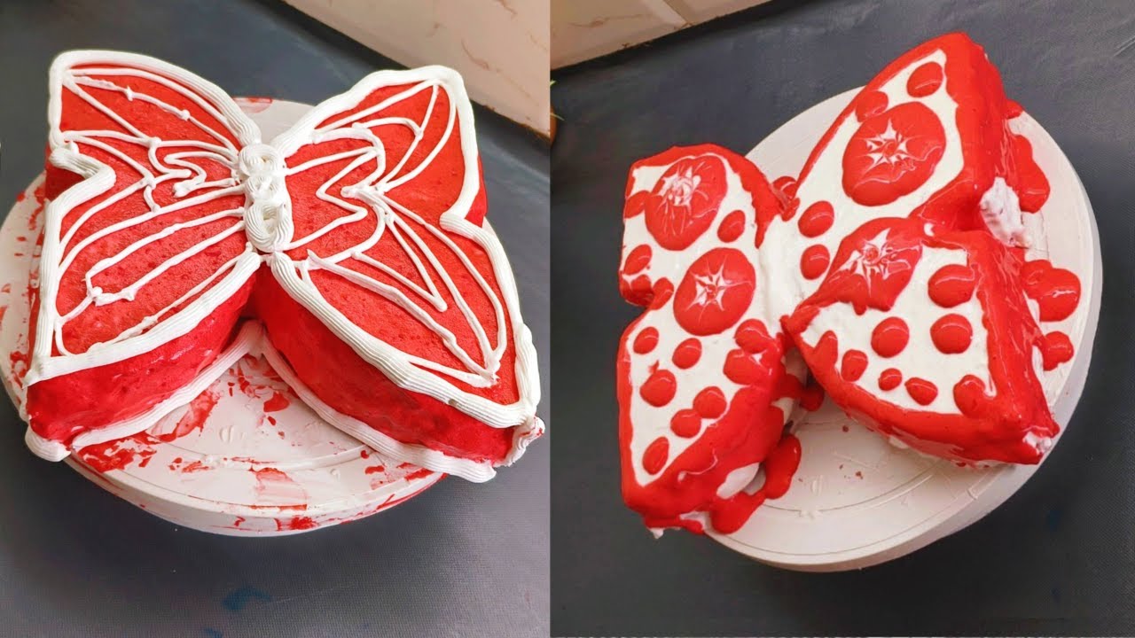 Beautiful ️ butterfly shape cake | beautiful butterfly cake decorating ...