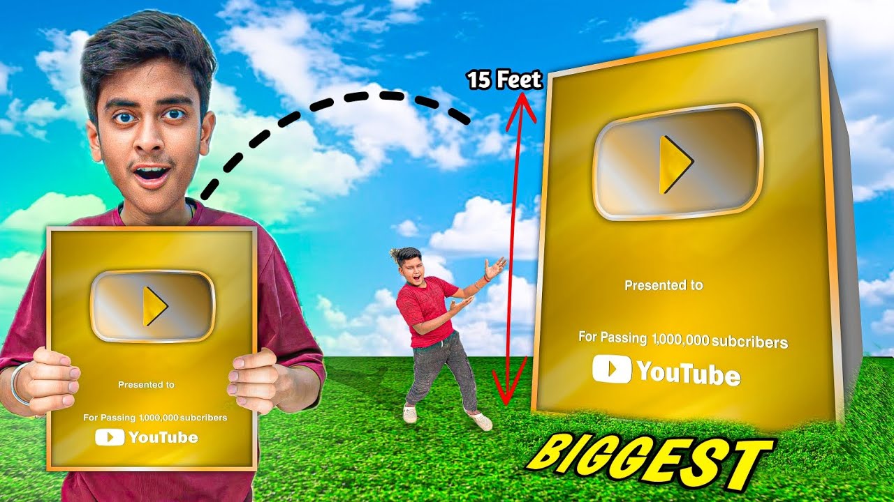 I made the world's largest golden play button @A1ADVENTURE - YouTube