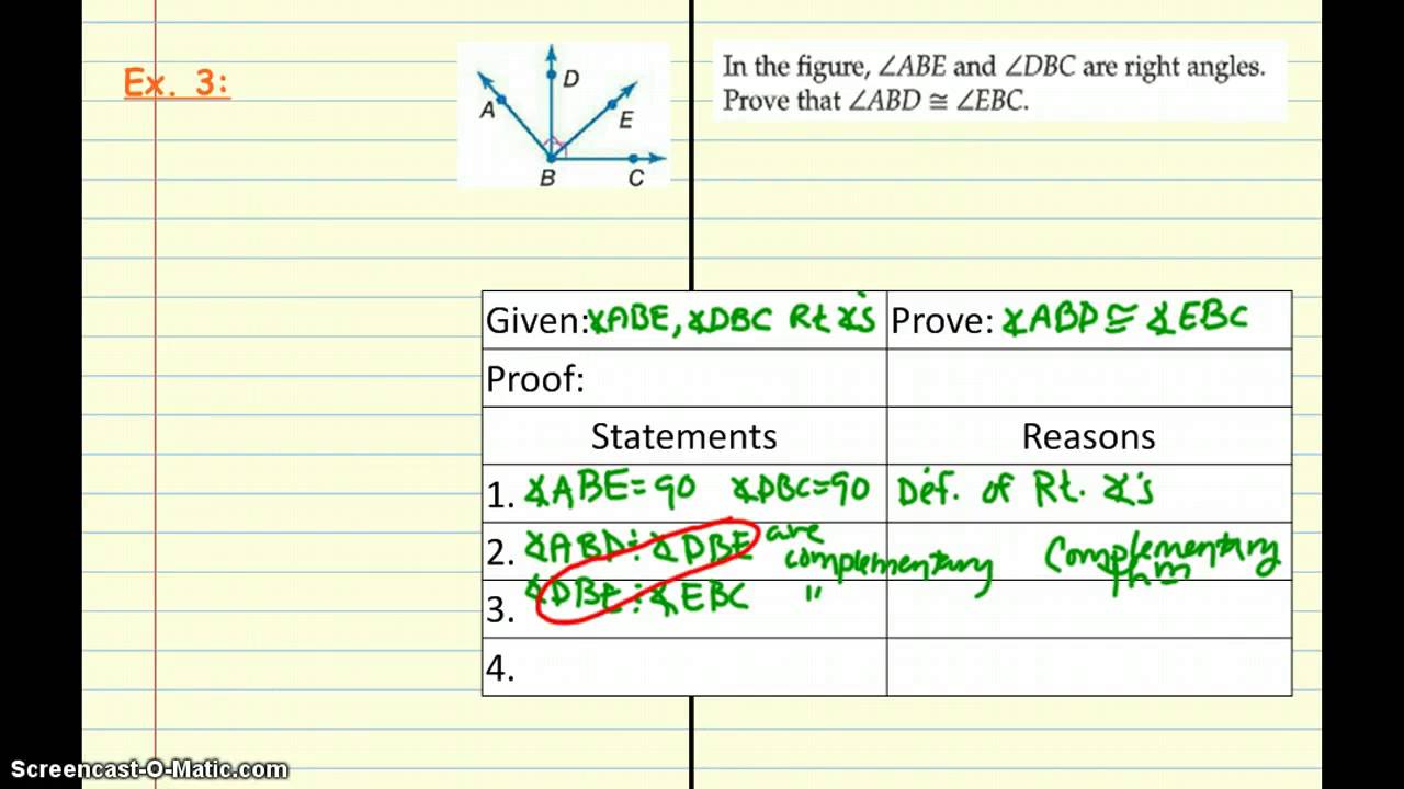 2-8 Proving Angle Relationships - YouTube