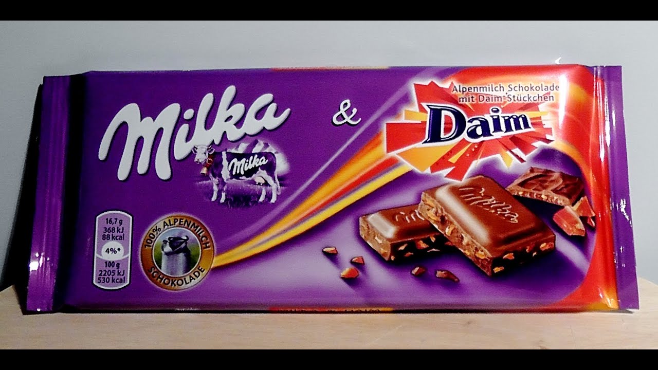 Milka Daim tasting, sweets, chocolate, candy tasting - YouTube