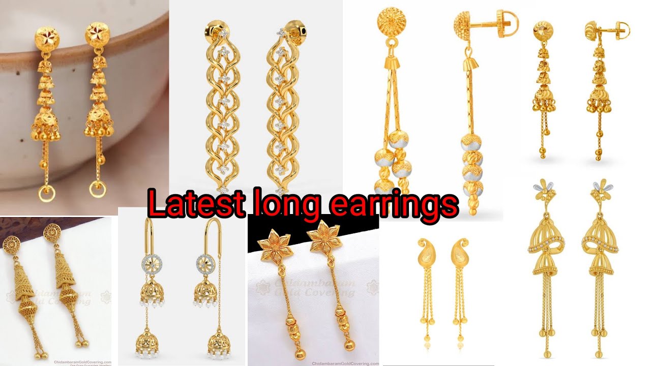 Latest gold design long earrings//chain earrings//drop earrings ...