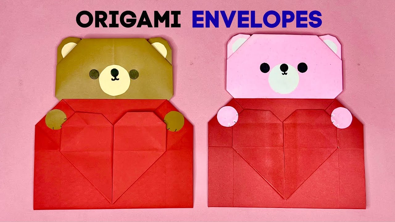 ORIGAMI PAPER TEDDY BEAR ENVELOPES/ How to Make a Paper Envelope/DIY Paper Teddy Bear/Paper ...